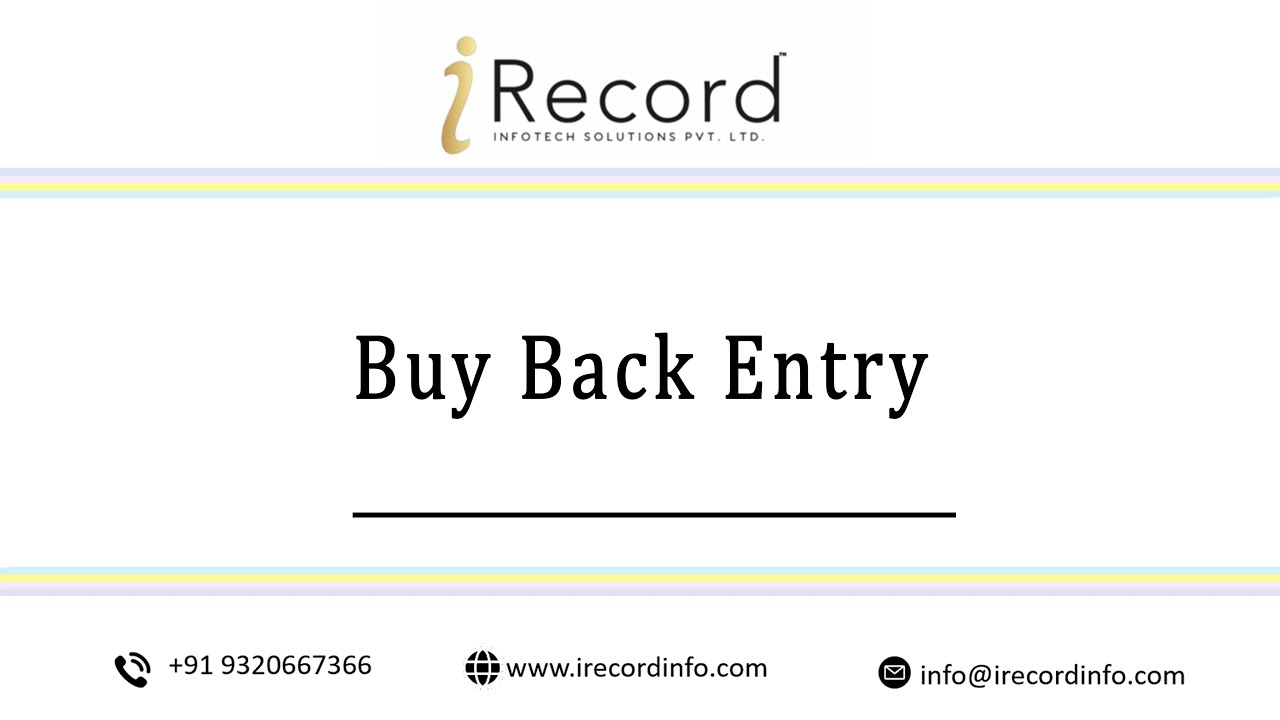 How to do Buy Back Entry in iRecord Software | Step-by-Step Guide - YouTube