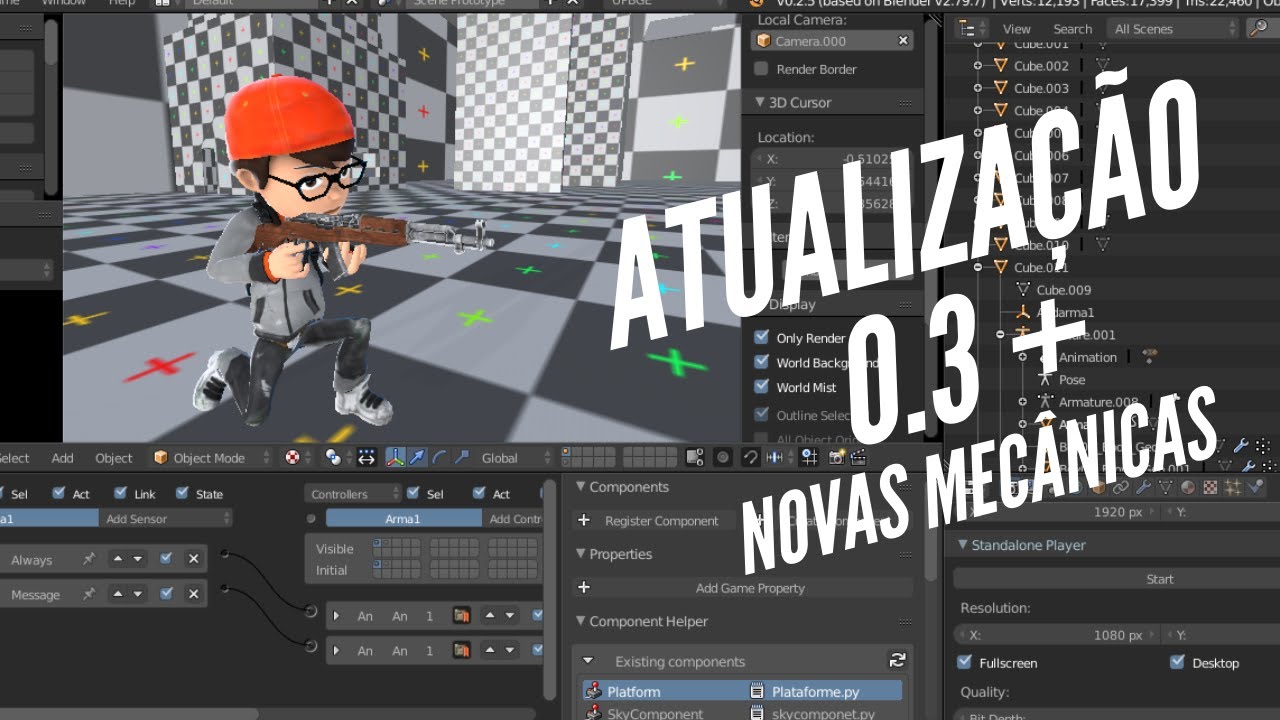 Paulista Adventure game feito na blender game engine (upbge) version 0. ...