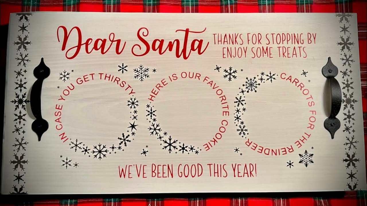 Let's make this fun Santa Tray using a stencil! - YouTube