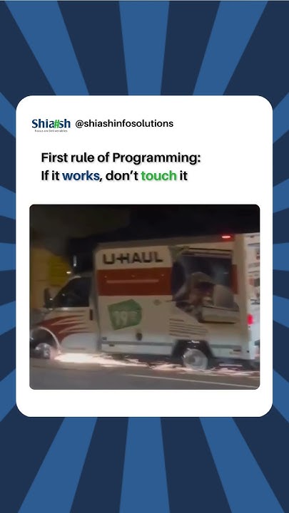 First rule of Programming If it works, don’t touch it I repeat never ...