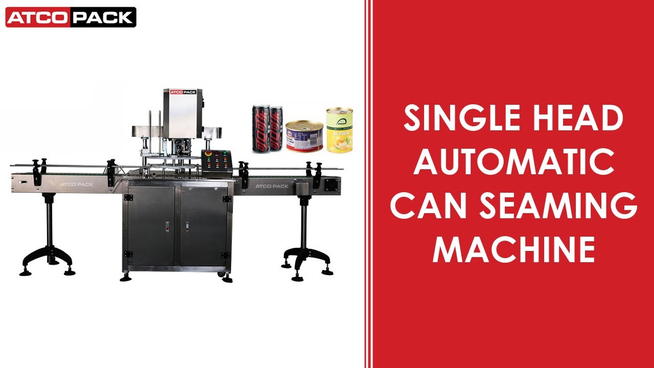 Tin Can Single Head Automatic Can Seaming Machine - ATCOPACK - YouTube