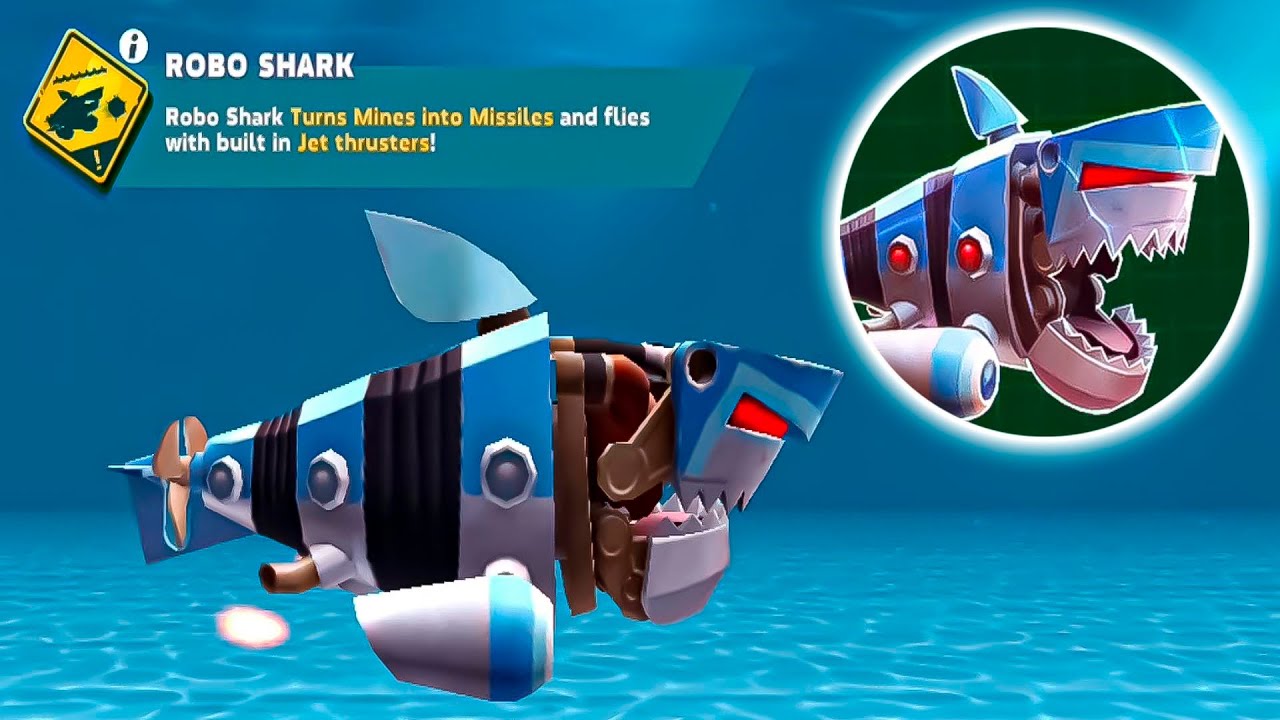 ROBO SHARK 🦈 FULL BOOST | New Skin Mod All Sharks Unlocked | Hungry ...