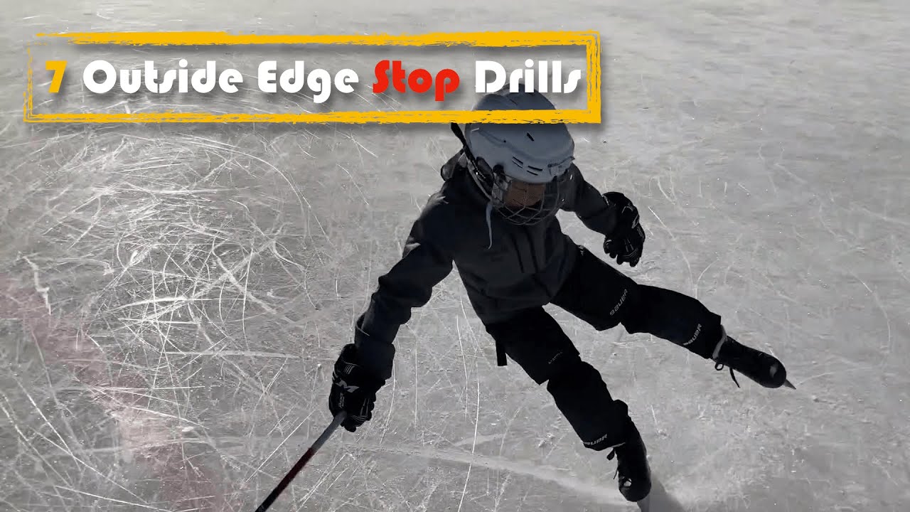 7 Drills to Improve Outside Edge Hockey Stop on Both Feet - 8 years old ...