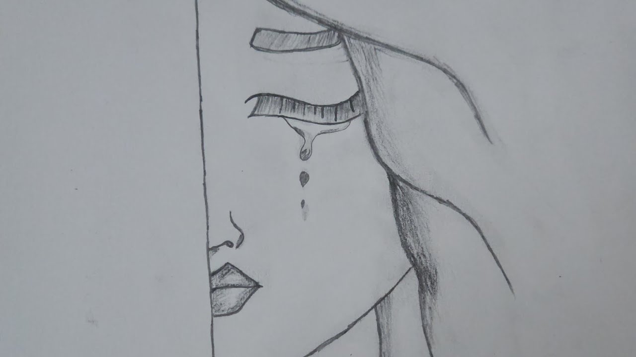 how to draw sad face !! girl sad face /easy drawing/sketch/pencil ...