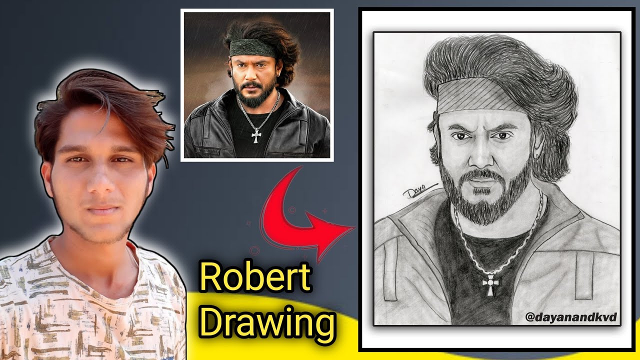 Robert | Challenging Star Darshan Drawing | Robert Movie Look | # ...