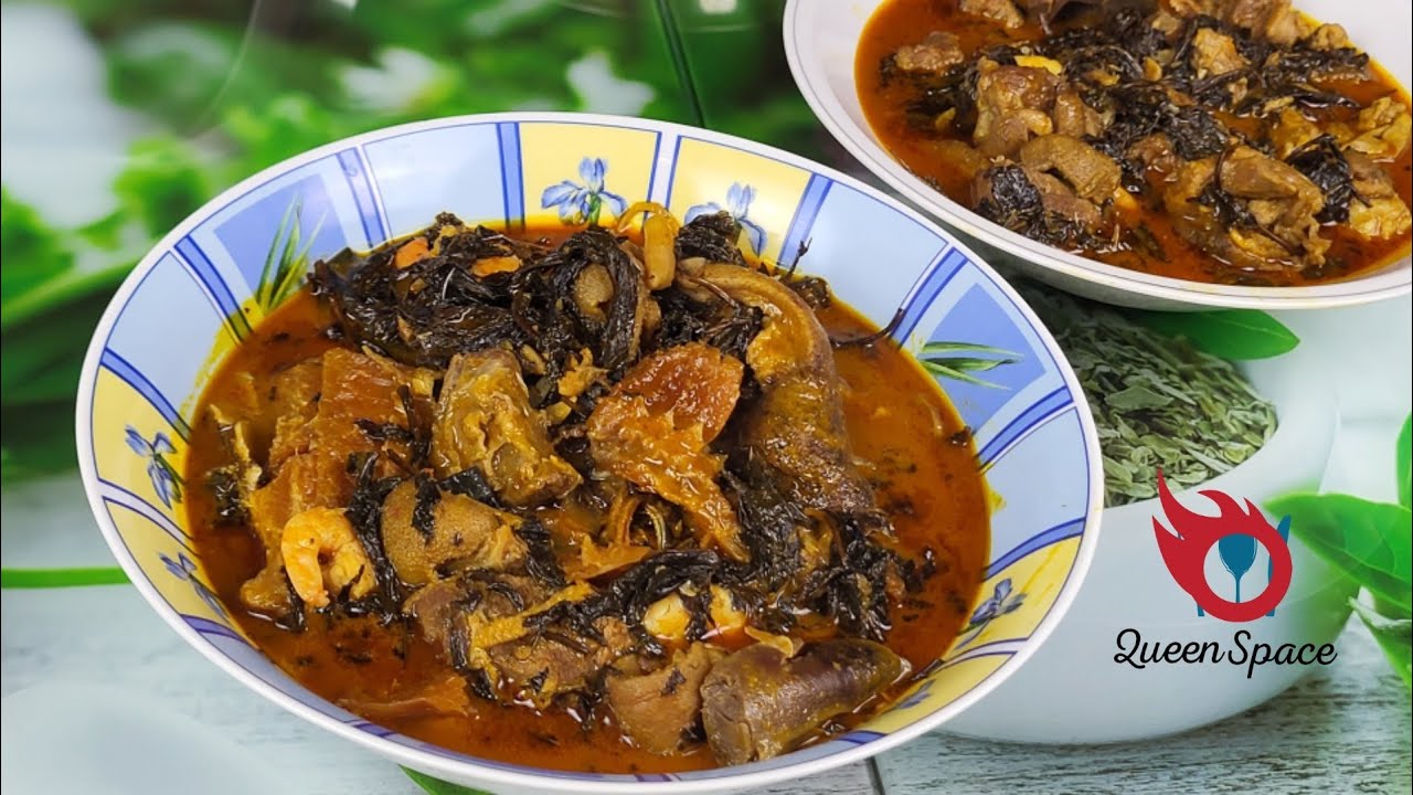 Delicious Bitter leaf soup with goat meat - YouTube
