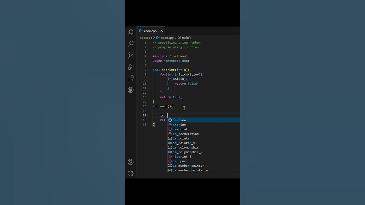 Function-Based Prime Number Check in C++: A Practical Example | day 17 ... radhe radhe 🩵 - YouTube