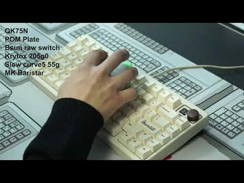 QK75N Pom Plate with Bsun Raw switch Typing Sound - YouTube