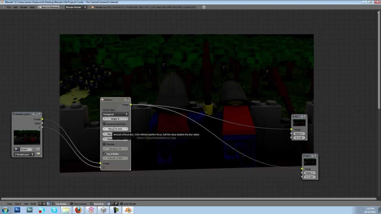 LEGO Blender Tutorial - Part 5 The Defocus Node - YouTube