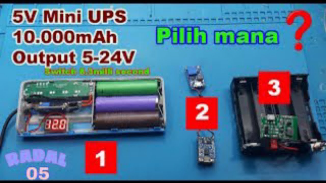 DIY UPS 5V 2A 10.000mAh to 5V dan 12V - Cara Membuat UPS Mini Router ...