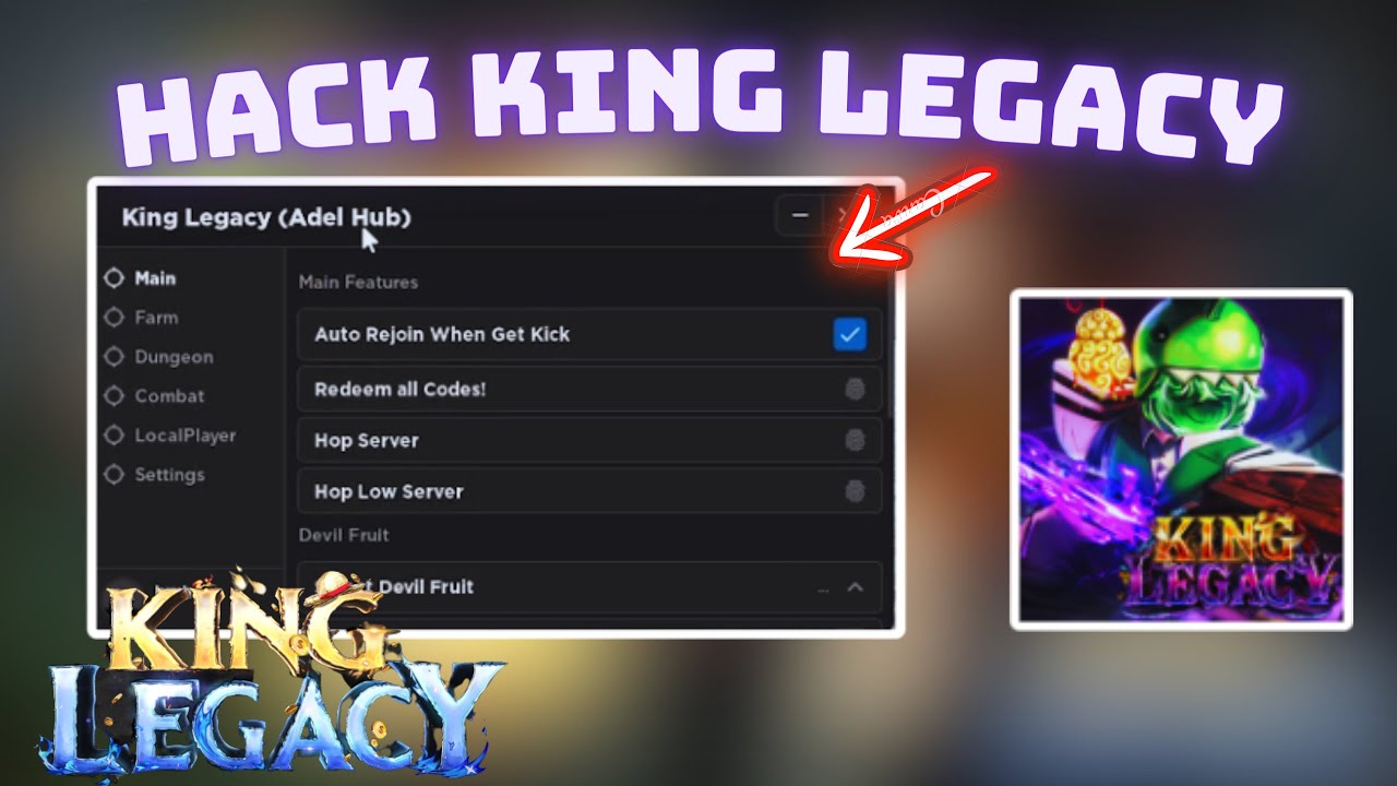 Cách Hack King Legacy Trên Điện Thoại Và PC (Adel Hub) Auto Farm Lv ...