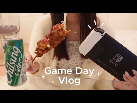 vlog | 全ての欲望を解放する爆食🍖ゲーム🎮DAY、フリーランスの休日編🏡韓国料理、ドーナツ、焼肉etc