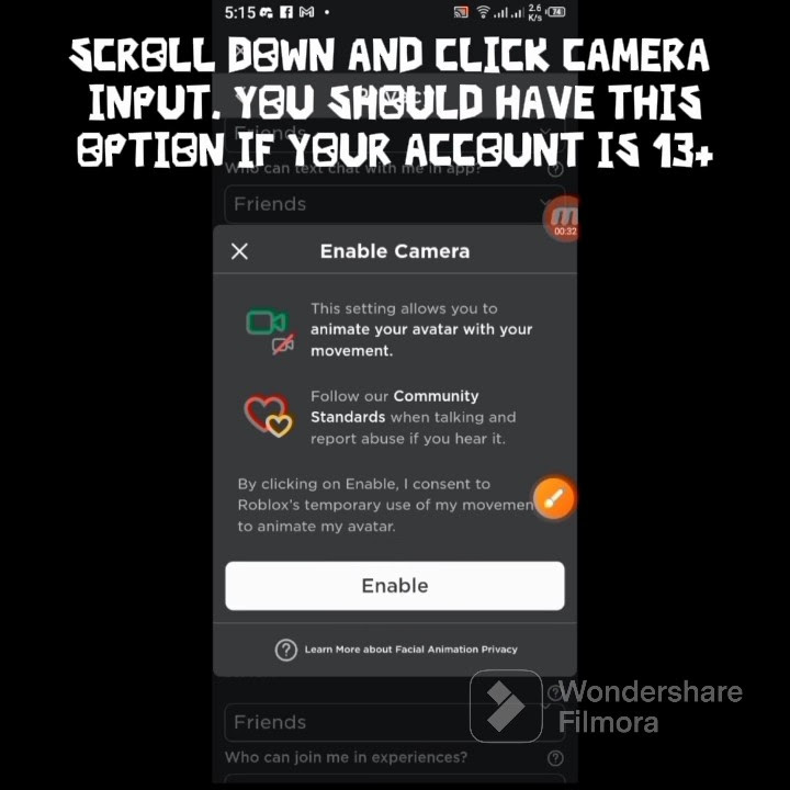 How to enable camera input in roblox! (mobile) #2023 #roblox #camera ...