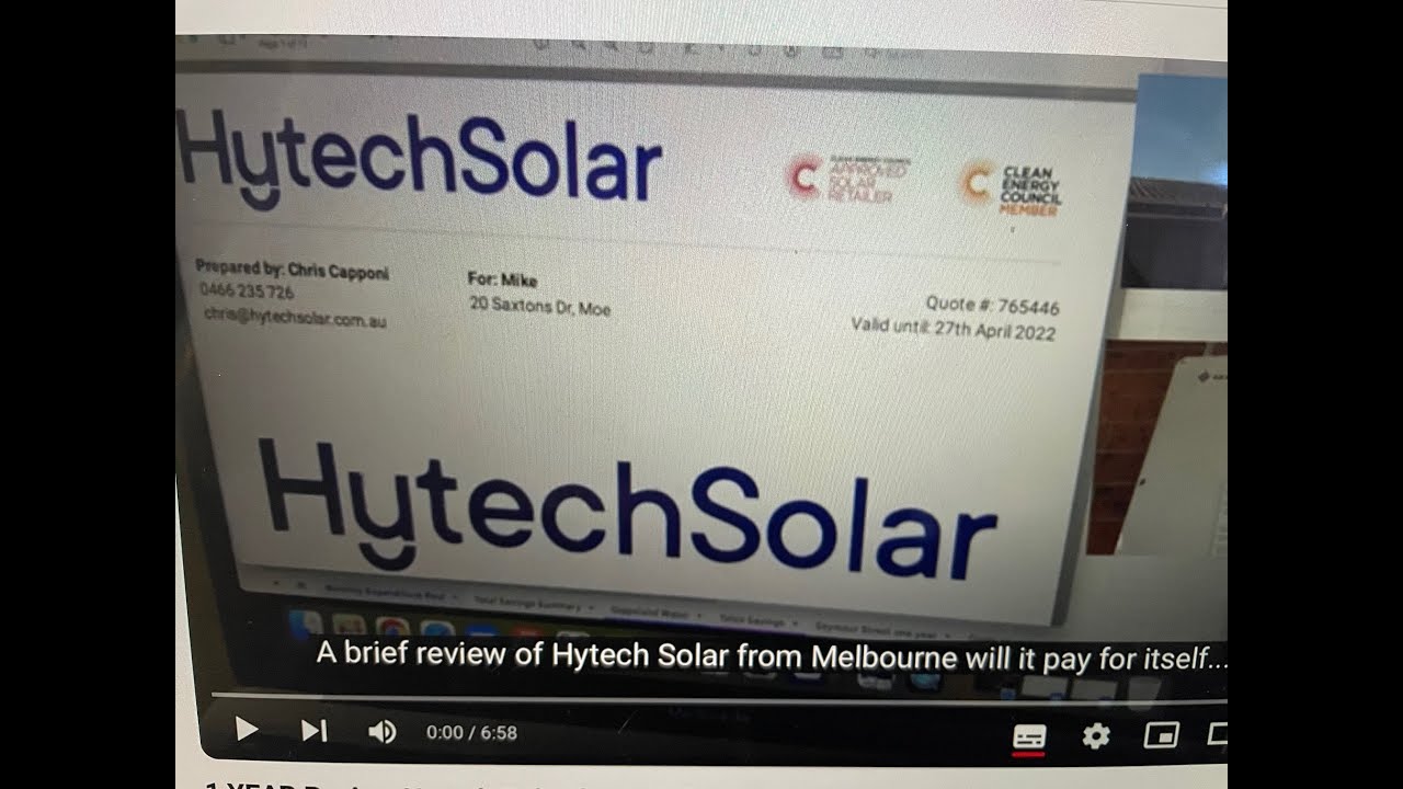 1 YEAR Review Hytech Solar from Melbourne Australia - YouTube