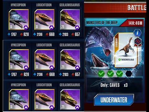 HYNECOPRION LIOSICHTODON GEOLASMOSAURUS BATTLE II Jurassic World The ...