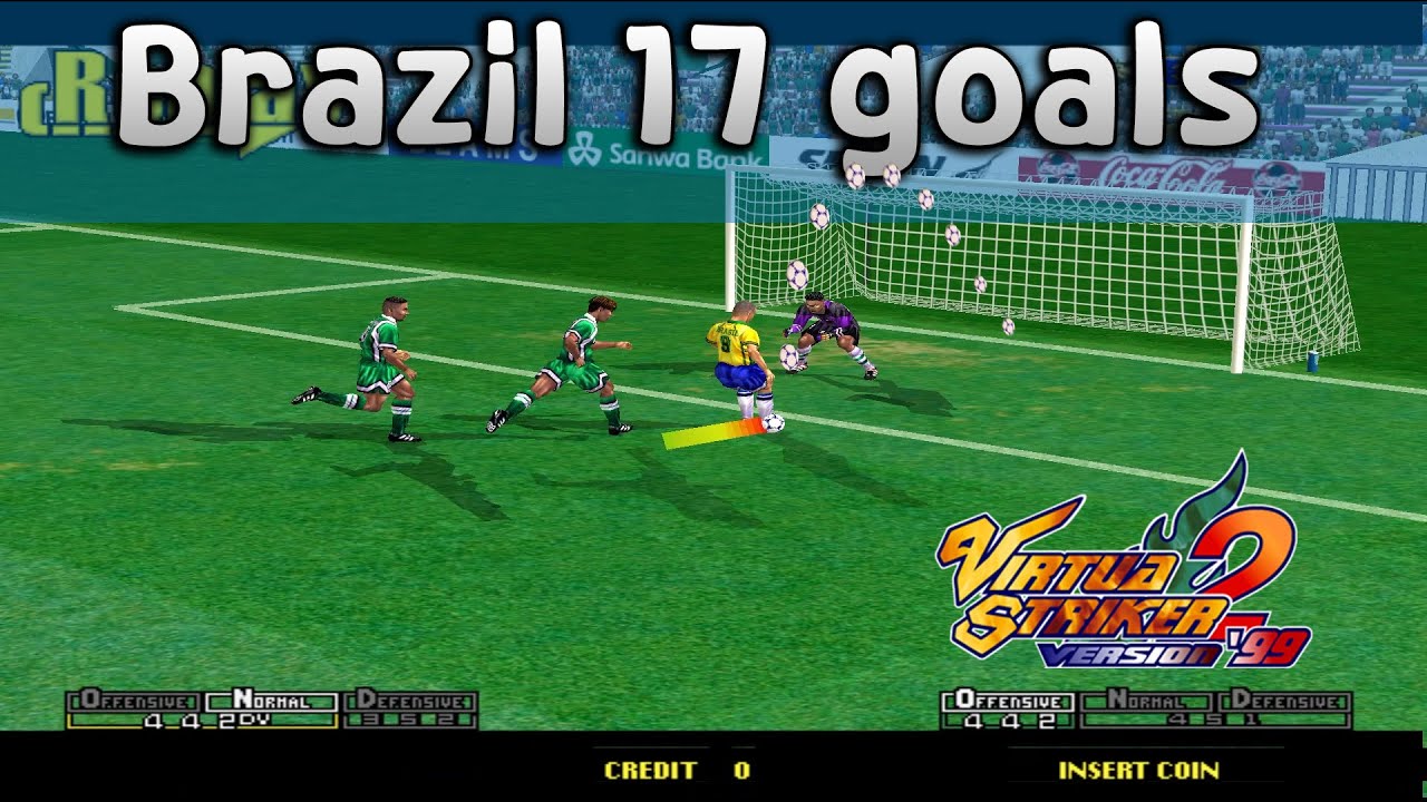 Brazil - 17 goals in 1 game - Virtua Striker 2 '99 - YouTube