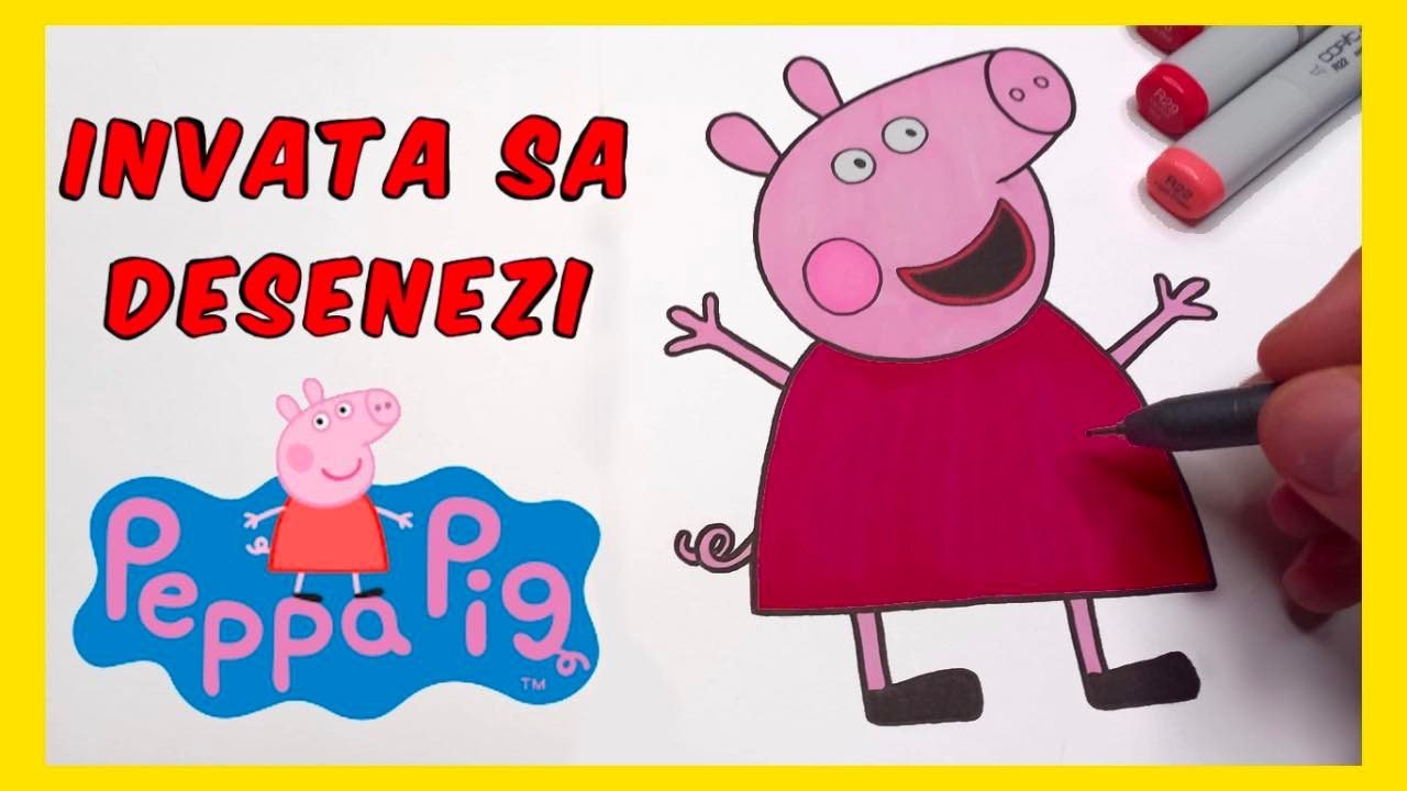 Desenez Personaje din DESENE ANIMATE 🐽 Purcelusa PEPPA 🐽 Tutorial ...