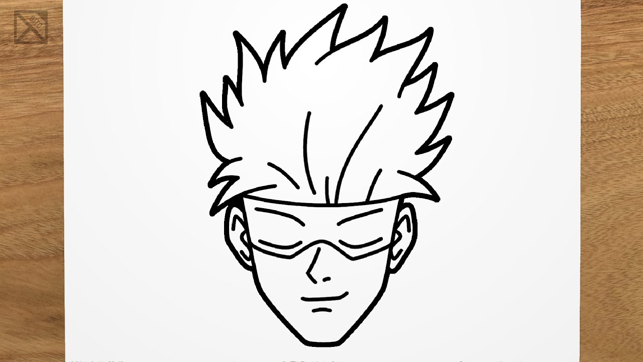 How to draw SATORU GOJO (Jujutsu Kaisen) step by step, EASY - YouTube