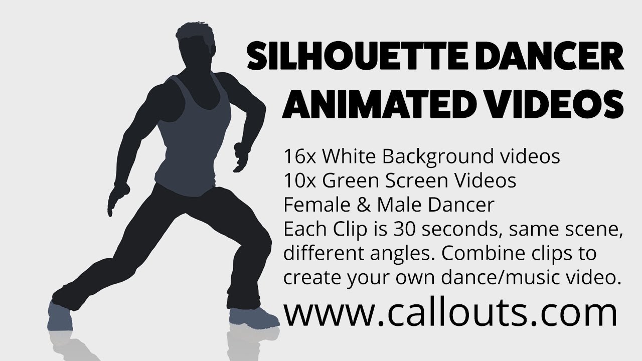 Silhouette Dancer Animated Background Videos White/Green Screen - YouTube