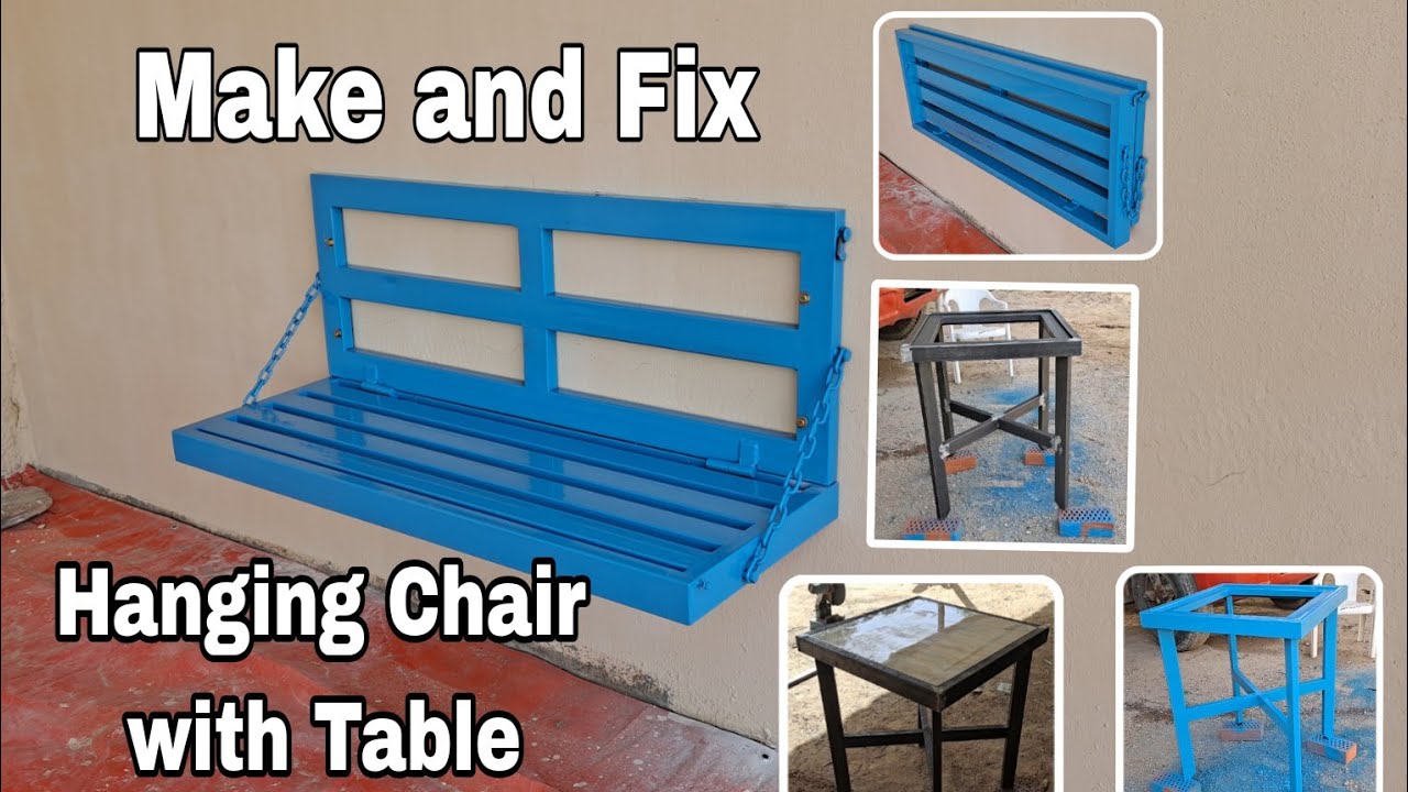 Making and Fixing Hanging Steel Chair with Table - YouTube