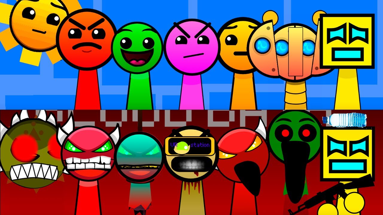 INCREDIBOX SPRUNKI FUNNY GEOMETRY DASH MOD - YouTube