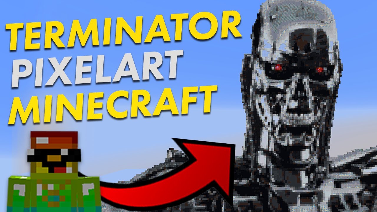Minecraft: PIXELART OF TERMINATOR ON MINECRAFT | MINECRAFT ANIMATION ...