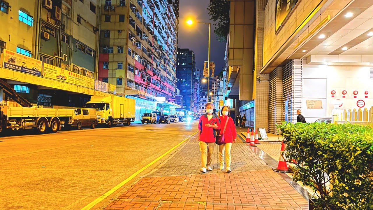 [4k HDR ] Night walk at Hong Kong most famous district - Kowloon || 4k ...