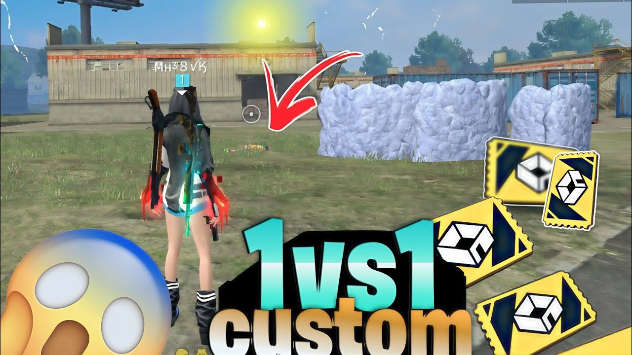 free fire 1vs1 custom || ff custom room in pc 😱😂😅 - YouTube