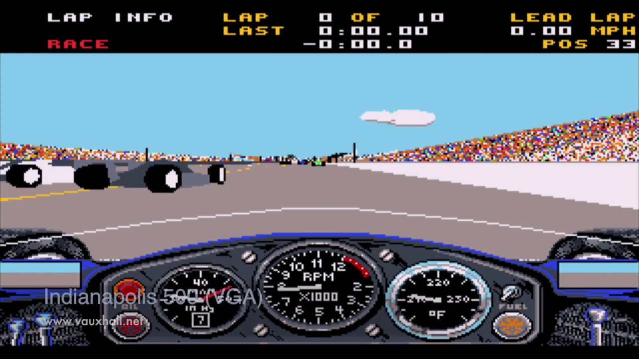 Indianapolis 500 The Simulation - Retro DOS IBM PC Game - Compare CGA ...