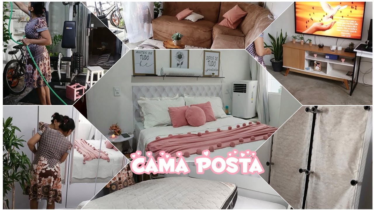 molhei as plantas, organizei a sala, limpei o quarto, fiz cama posta ...