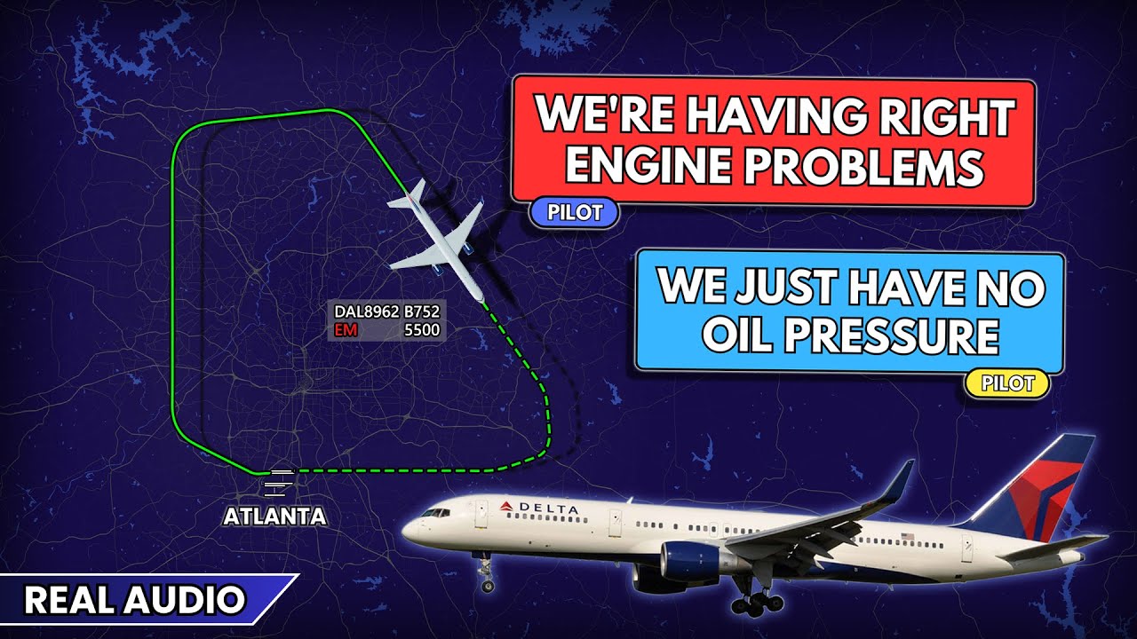 We're having right engine problem. No oil pressure. Delta B757 returns ...