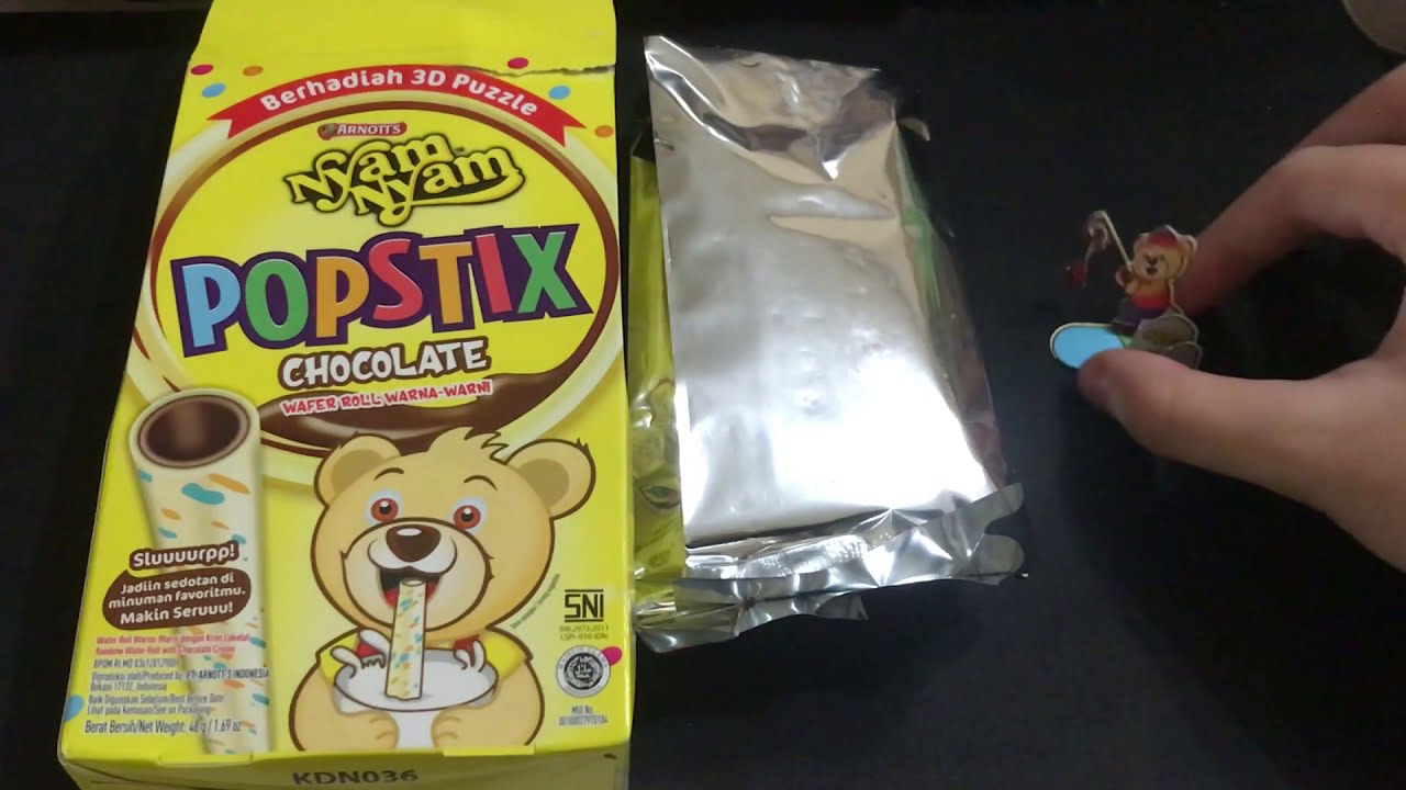 Nyam Nyam Popstix Chocolate + Rakit Hadiah 3D Puzzle - YouTube