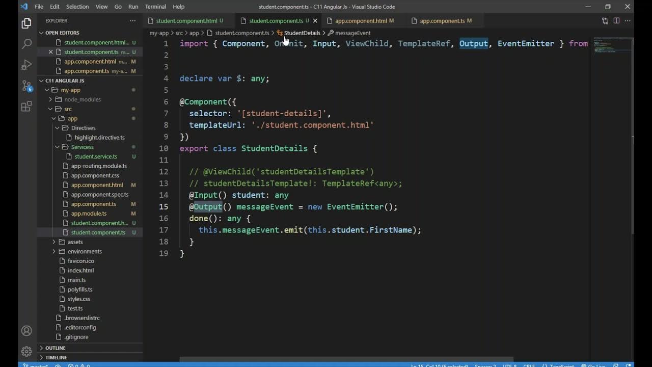 Angular @Output Decorator With Examples - YouTube