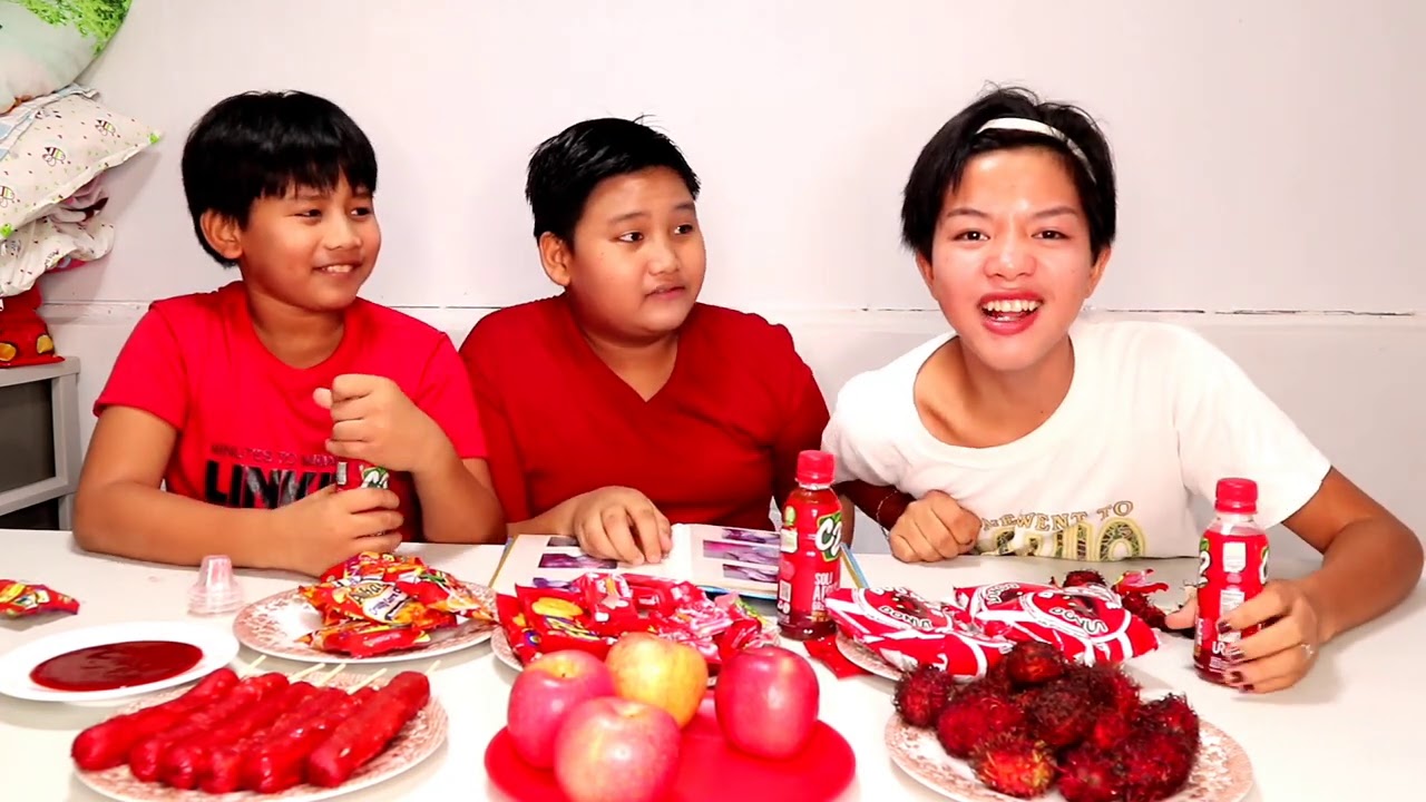 MUKBANG '' Eating red color Food - YouTube