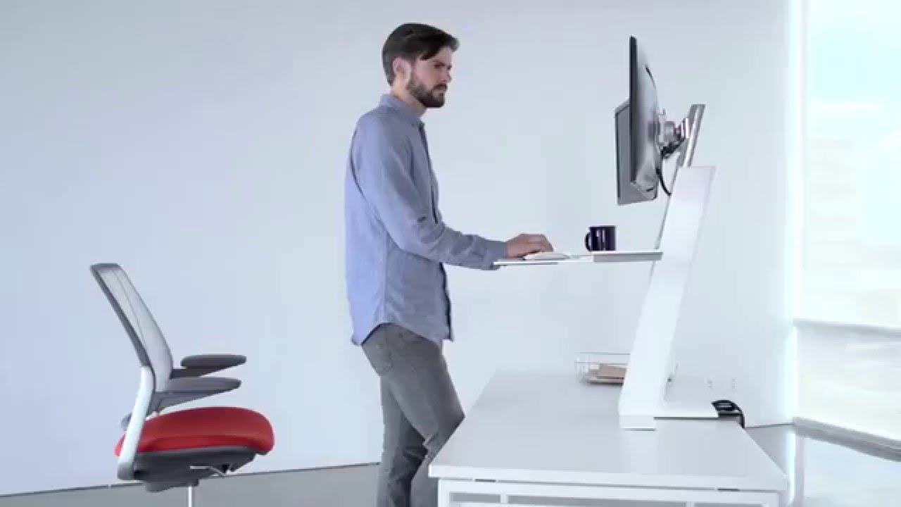 Humanscale Quickstand Workstation Ergonomio - YouTube