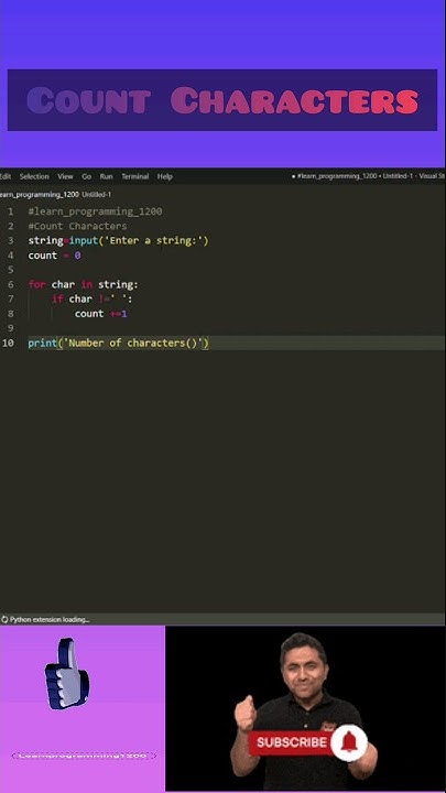python program to count characters | 'Python' | #shorts #coding #python ...