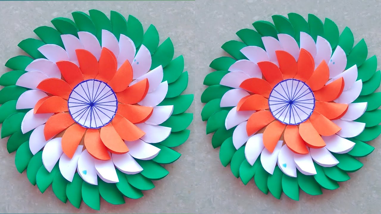 Independence Day Wallhanging Paper Craft | Tricolor wall decoration ...