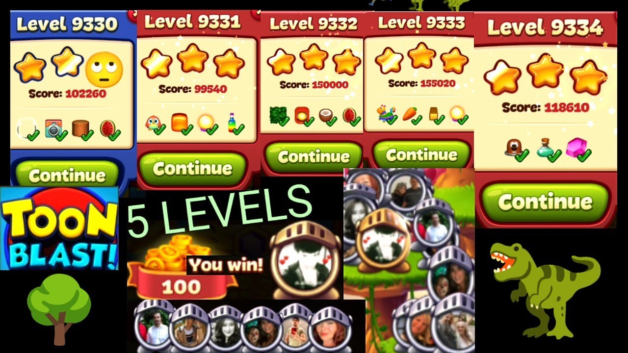 Toon Blast 9335|9336|9337|9338|9339|🌲5 Levels-Find a level 3 Star's ...