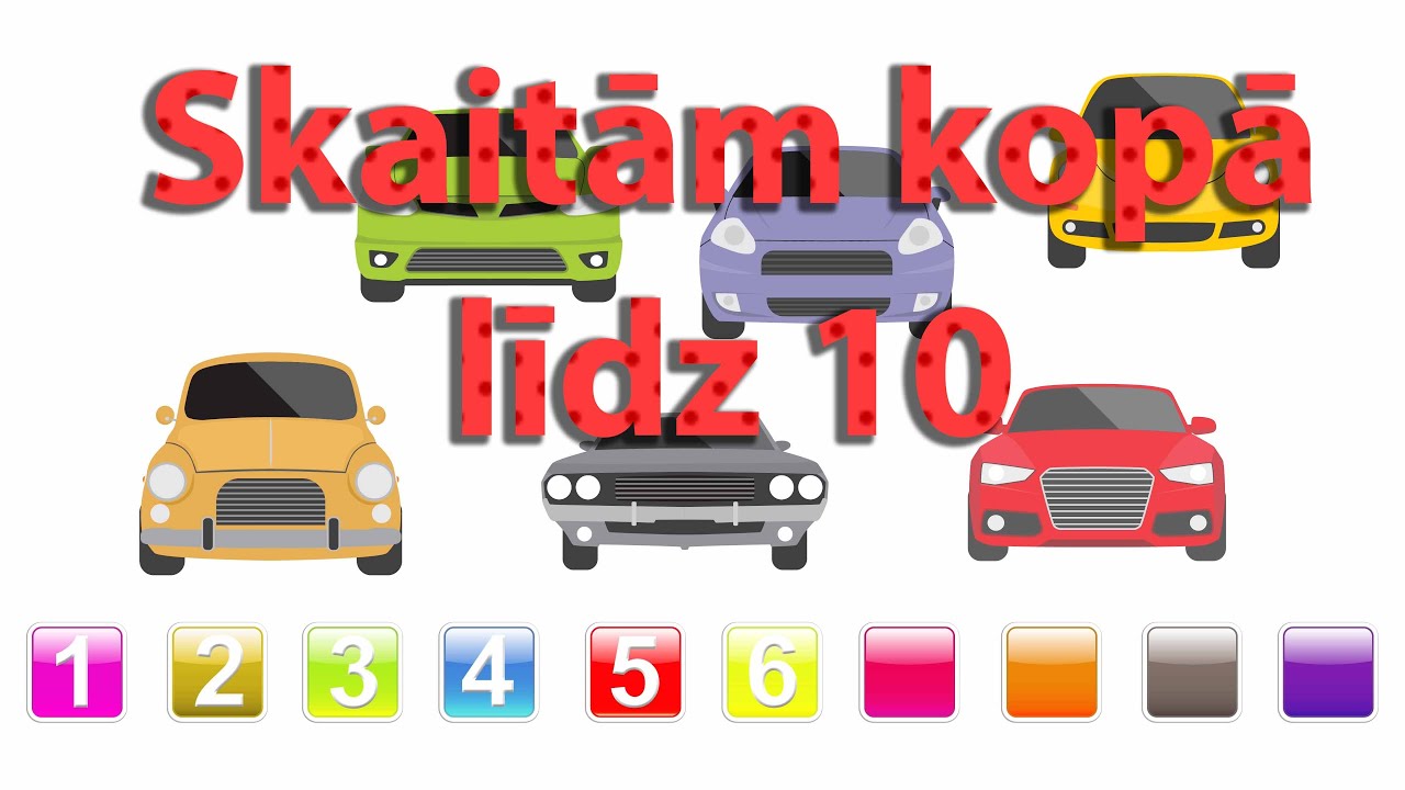 Mācāmies ciparus, mācāmies skaitīt līdz desmit. Skaitām kopā. - YouTube