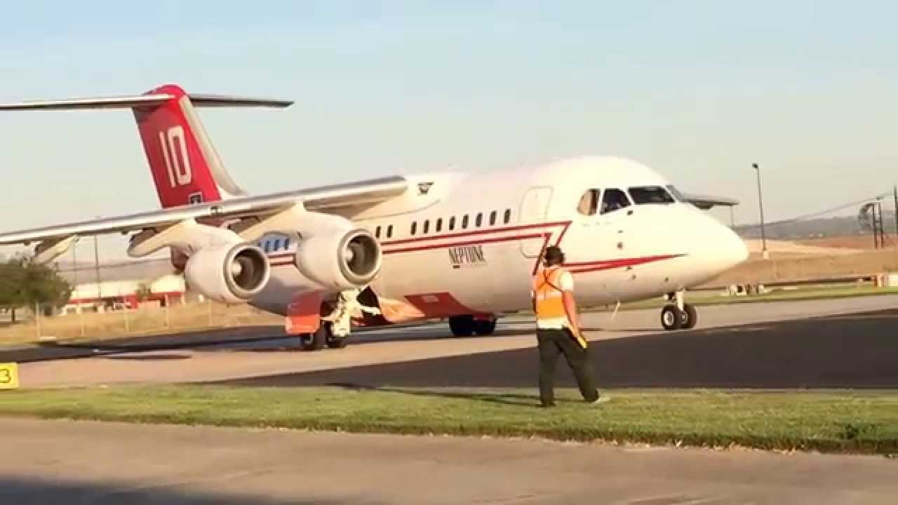 Cal Fire BAe-146 Start up and Taxi. - YouTube