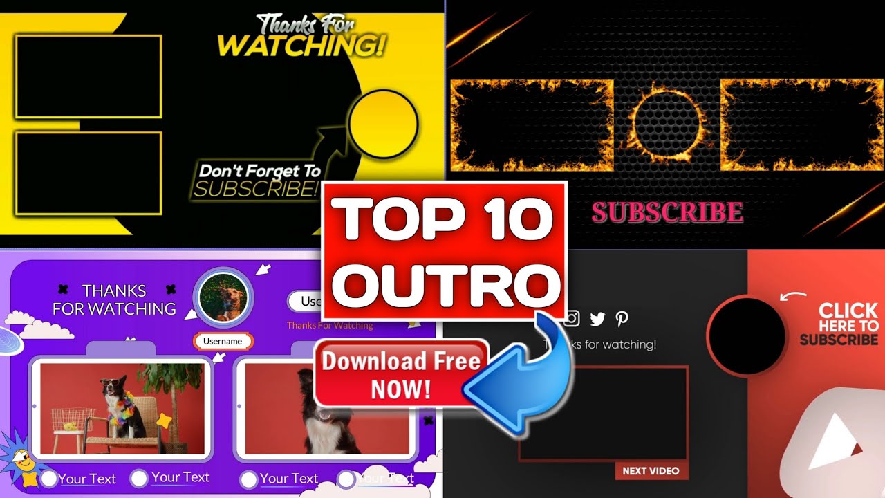 Top 10 Best Outro Templates For YouTube [Copyright Free] | Free Outro ...