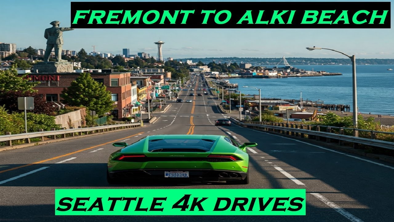 Fremont to Alki Beach | Seattle 4k Drives - YouTube