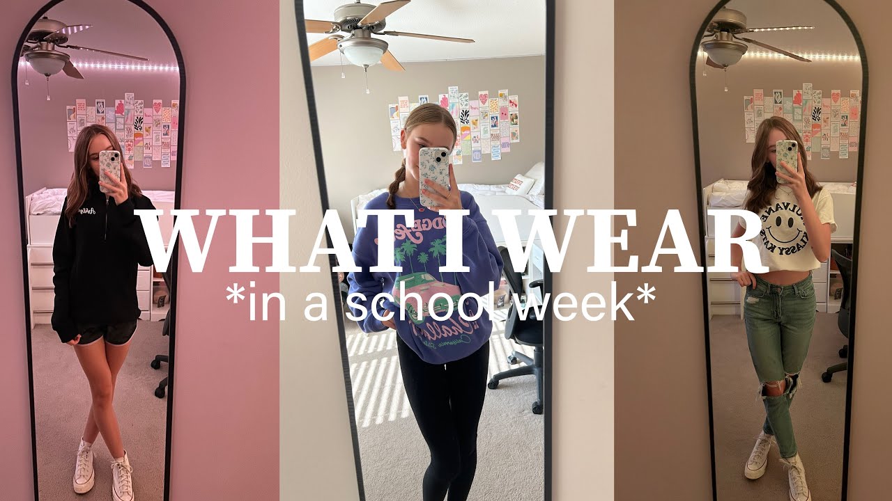 WHAT I WEAR IN A WEEK *school outfit inspo* - YouTube