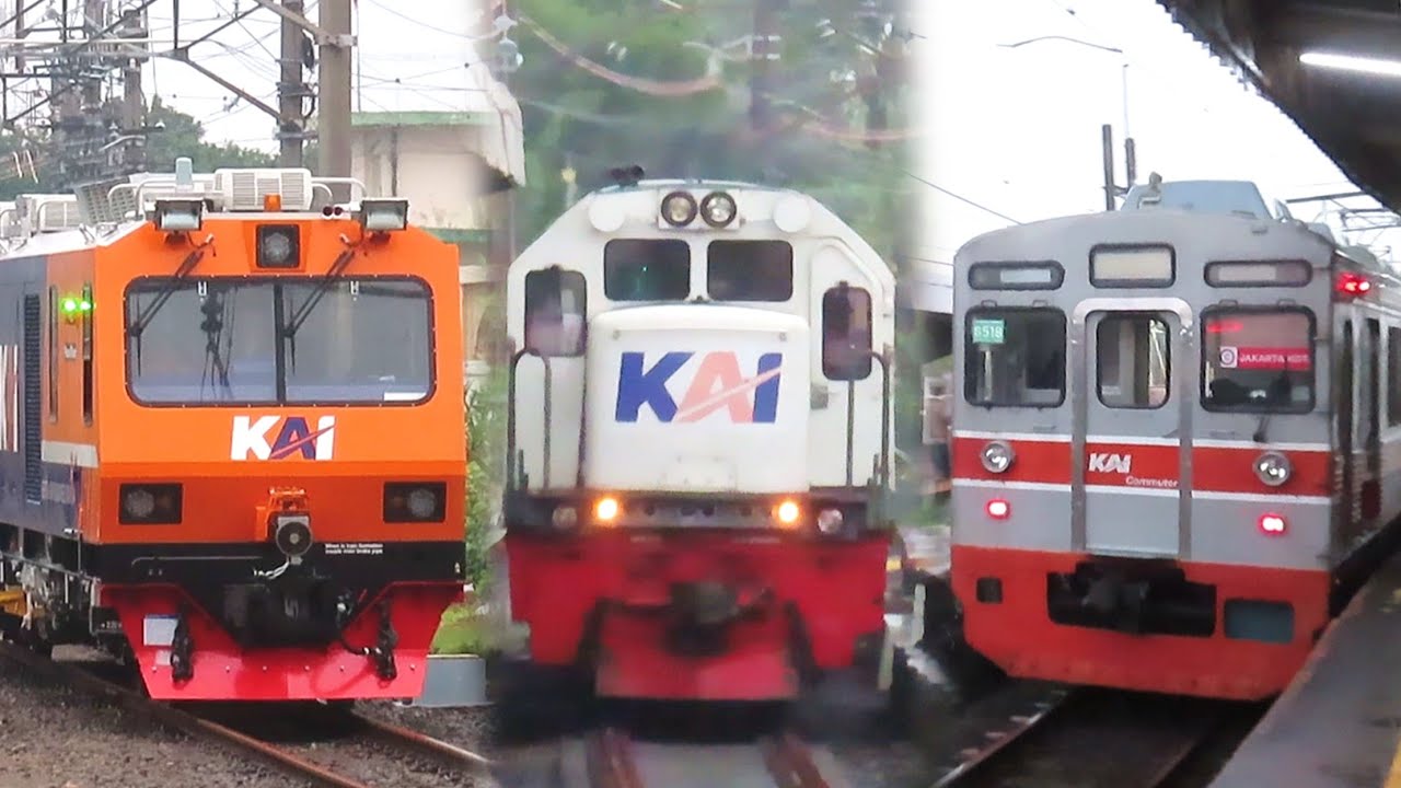 Nonton Kereta Api KRL dan Lokomotif di KOTA DEPOK : Kereta Canggih, JR 205, Tokyu 8500, KLB CC ...