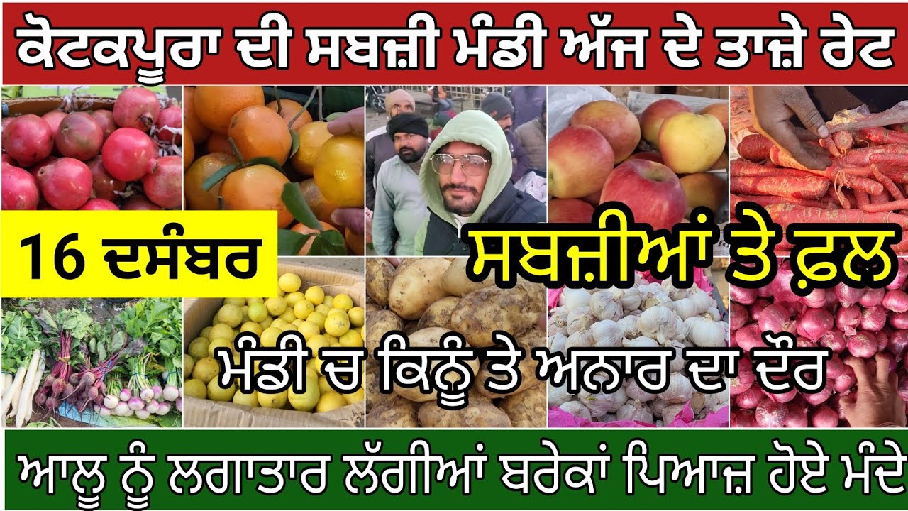 ਆਲੂ ਨੂੰ ਲਗਾਤਾਰ ਬਰੇਕਾਂ ਪਿਆਜ਼ ਮੰਦੇ । ਕਿਨੂੰ ਤੇ ਅਨਾਰ ਦਾ ਦੌਰ । Kotkapura ...