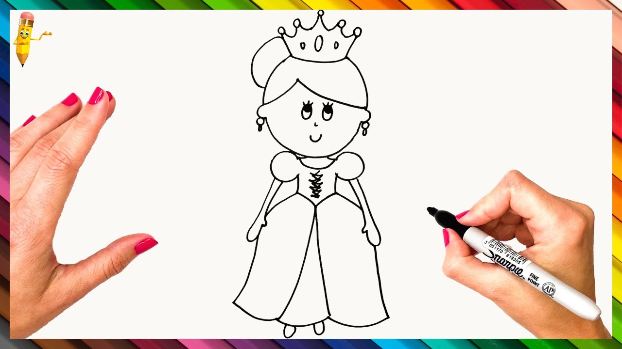 How To Draw A Princess Step By Step 👸 Princess Drawing Easy - YouTube