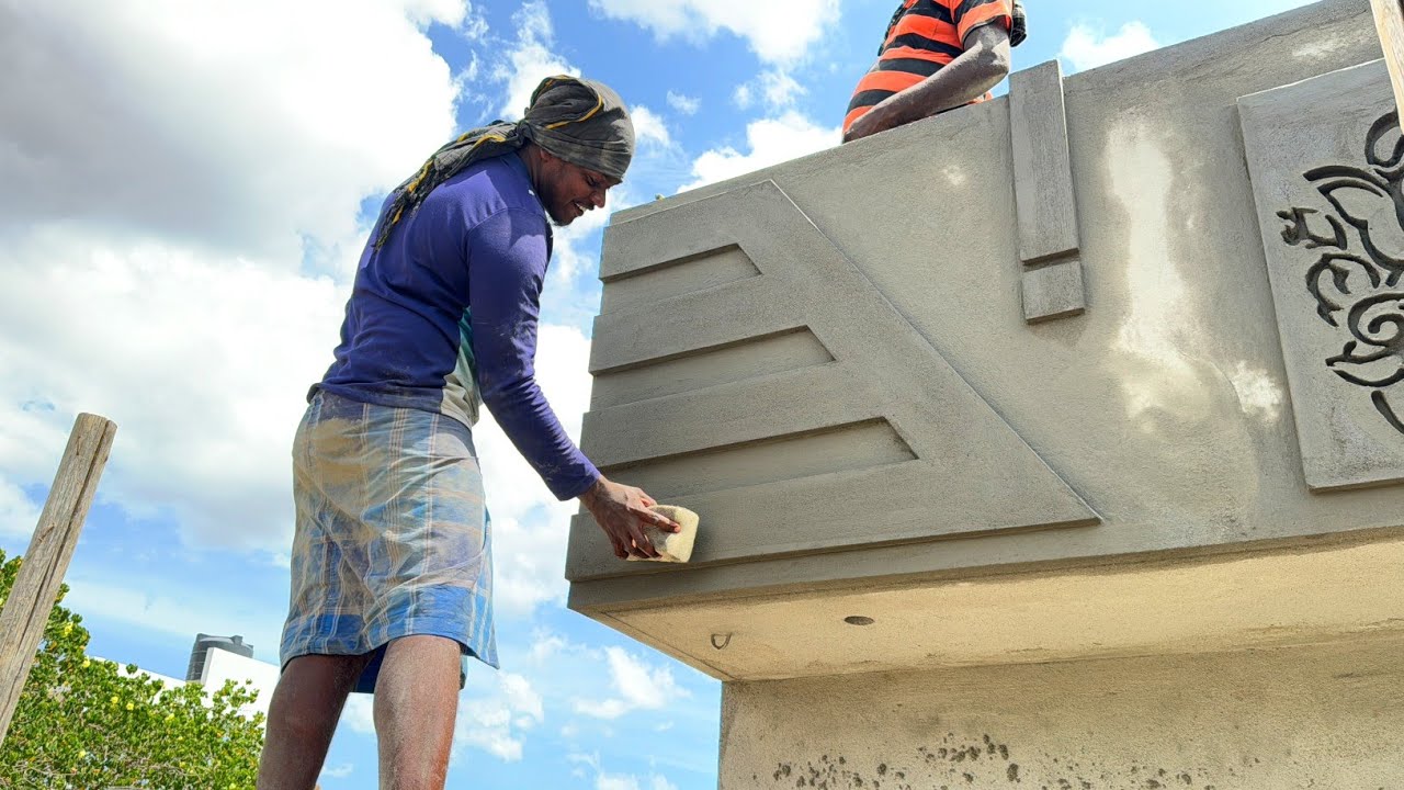 Plastering Techniques of Elevation_Border Design Accurately with Cement ...