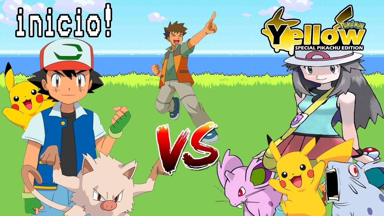 ASH vs BLUE SERIE POKEMON YELLOW - parte 1 - YouTube