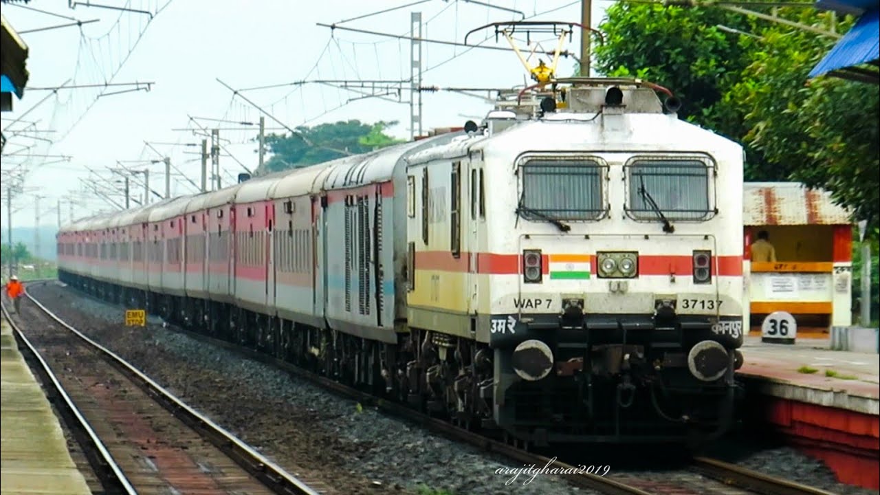 [KANPUR WAP7] CNB WAP7 - SEALDAH RAJDHANI BLASTS AT FULL SPEED | INDIAN ...