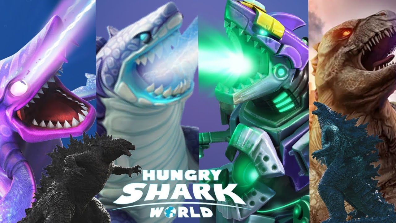 ALL HUNGRY SHARK GODZILLA & BEAM LASER SHARKS ! - Hungry Shark World ...